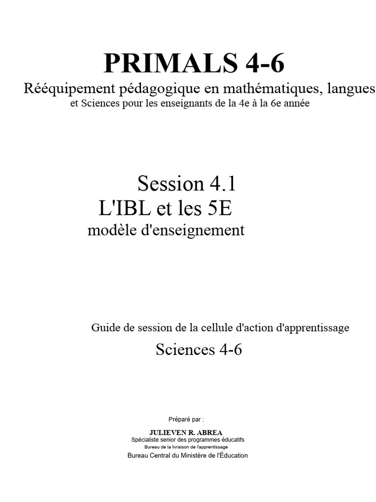 Approche IBL et modèle 5E en enseignement | PDF | Pédagogie | Apprentissage