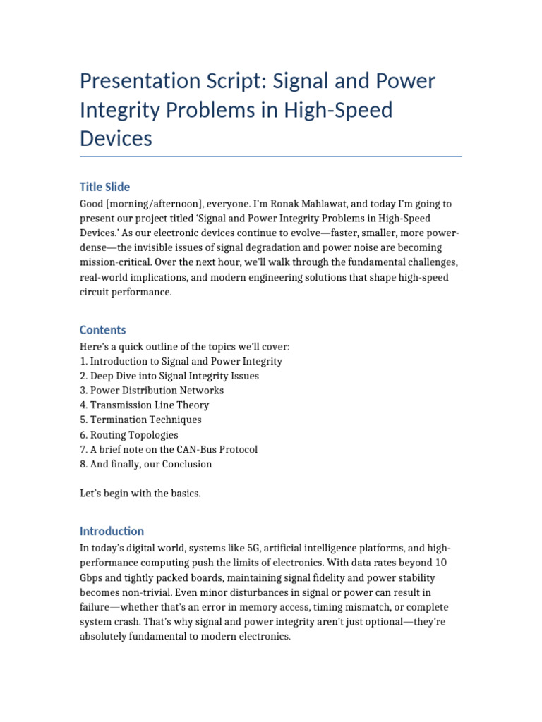 High-Speed Device Integrity Challenges | PDF