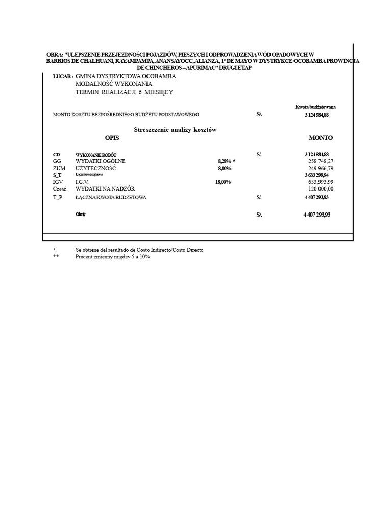 WYDATKI OGÓLNE Ścieżki Chodnikowe | PDF