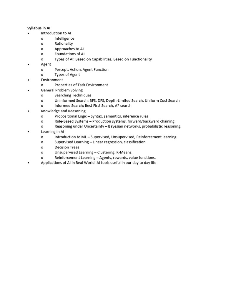 AI Syllabus | PDF