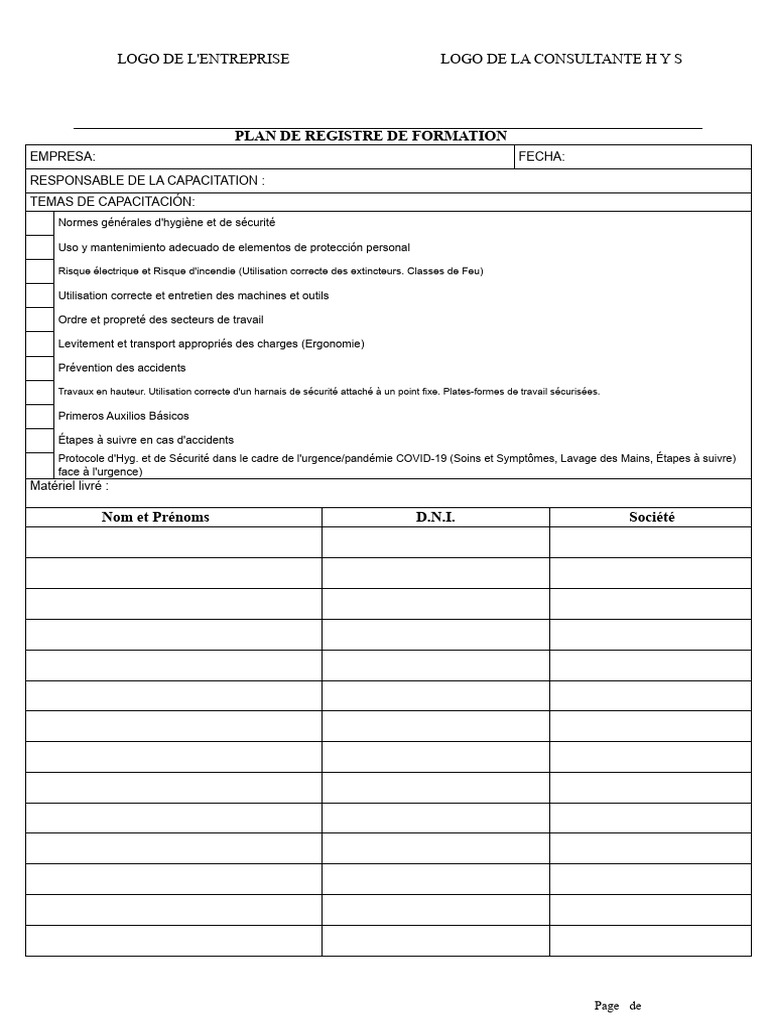 MODÈLE de Fiche de Formation | PDF