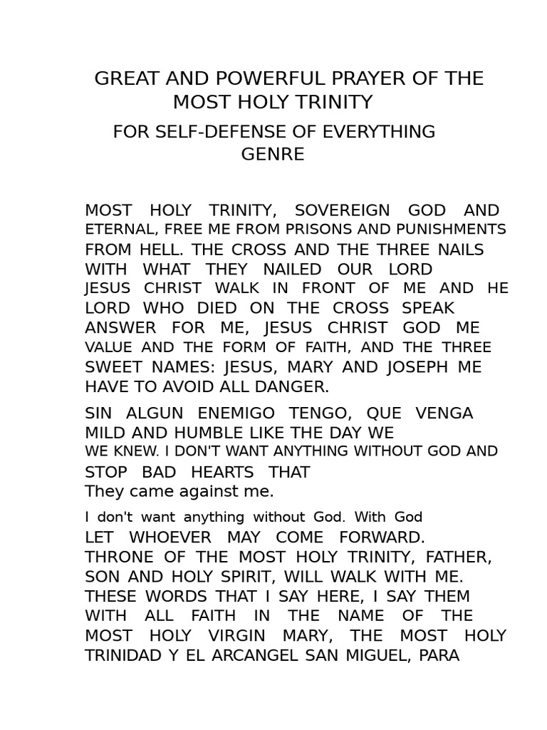 Great and Powerful Prayer of The Holy Trinity | PDF