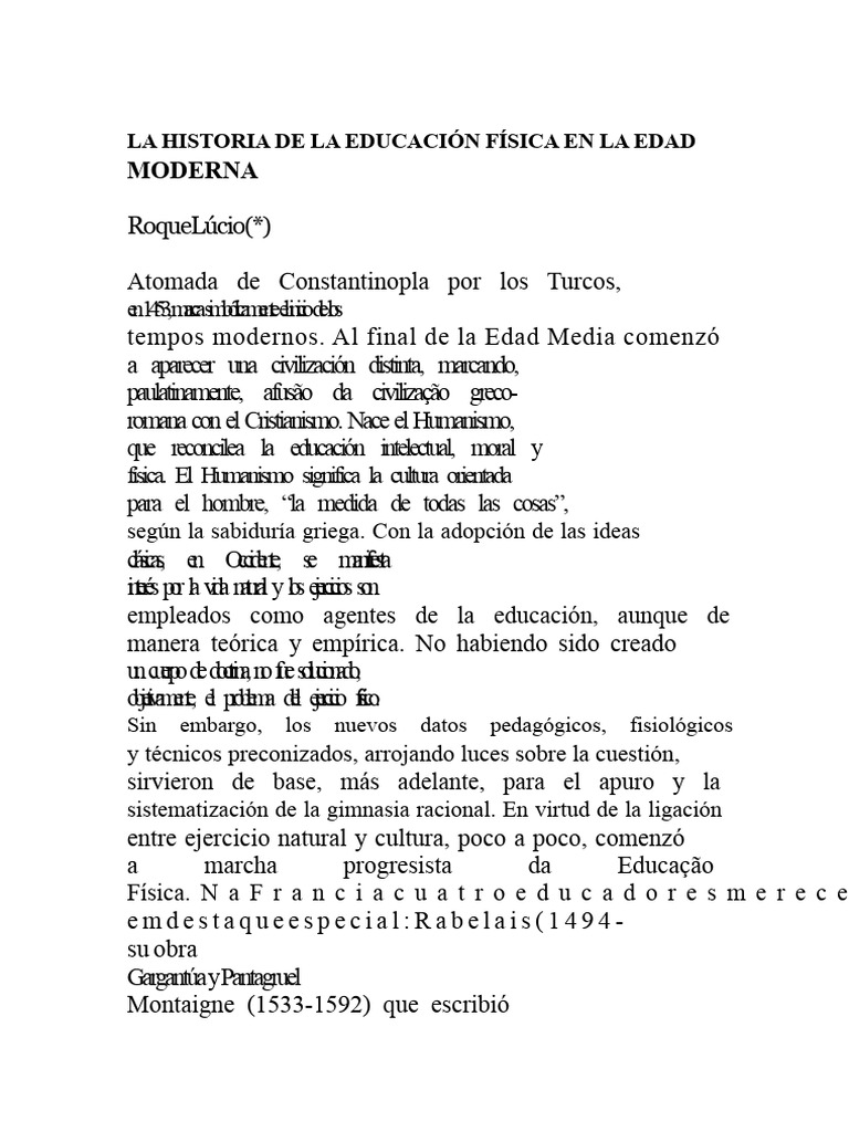 LA HISTORIA DE LA EDUCACIÓN FÍSICA EN LA EDAD MODERNA | PDF | Jean-Jacques Rousseau | Emile, o ...