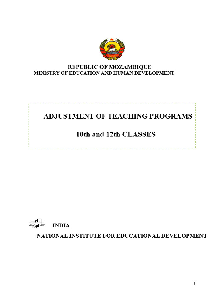 Adjusted Programs, 10th and 12th Grade PDF | PDF | Mozambique | Linguistics