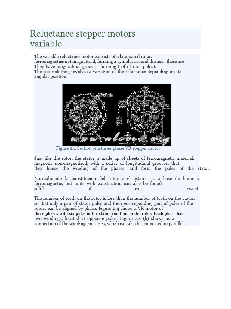 Variable Reluctance Stepper Motors | PDF | Electric Motor | Rotating ...