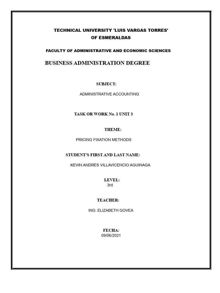 Task 5 Administrative Accounting Ii | PDF | Opportunity Cost | Prices