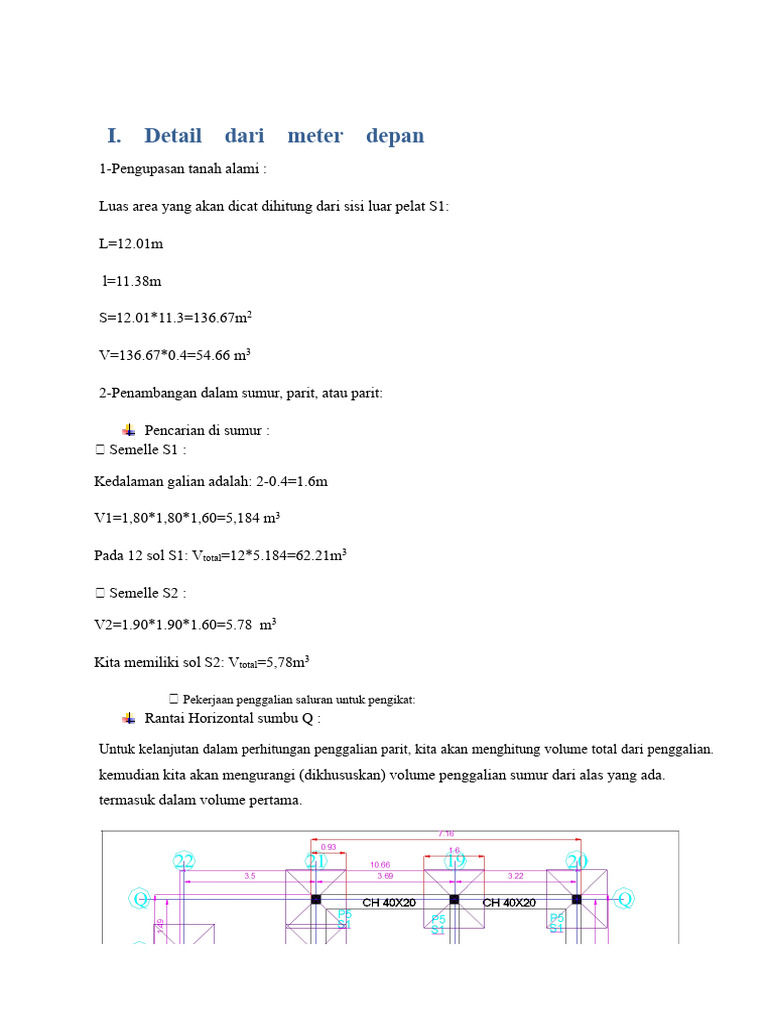 Volume Penggalian dan Beton Konstruksi | PDF