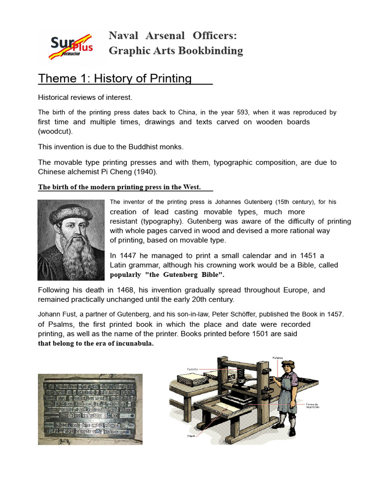 History of Printing Techniques | PDF | Printing | Johannes Gutenberg