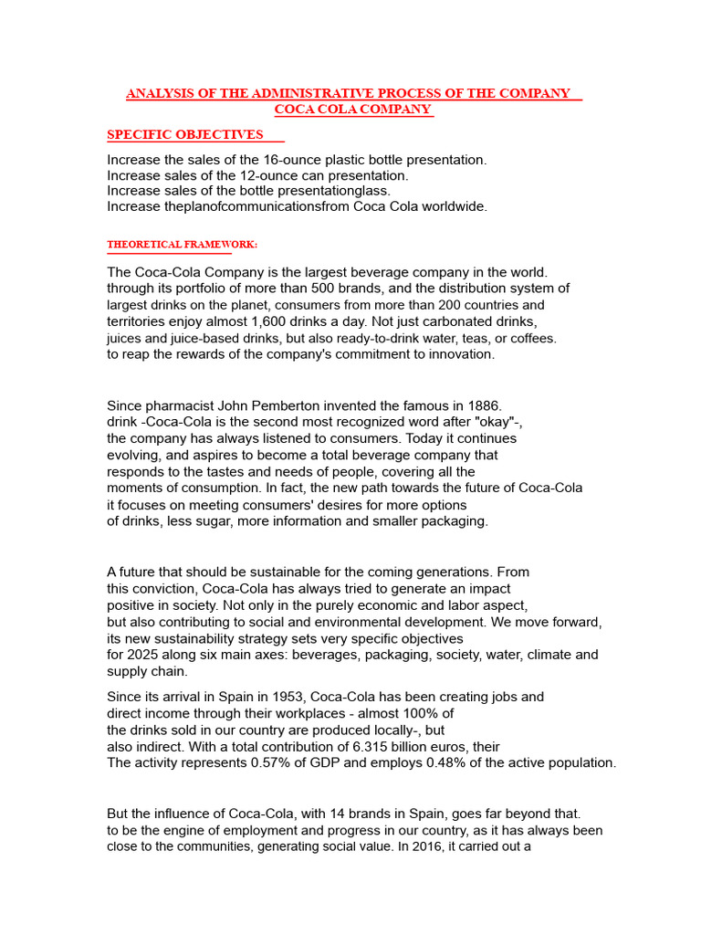 Budgets Report | PDF | The Coca Cola Company | Drink