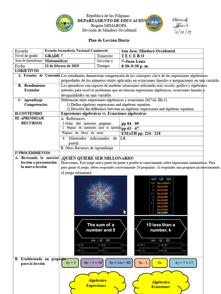 Cuna Dlp Cot 3 e Semi Detallada | PDF | Ecuaciones | Fórmula