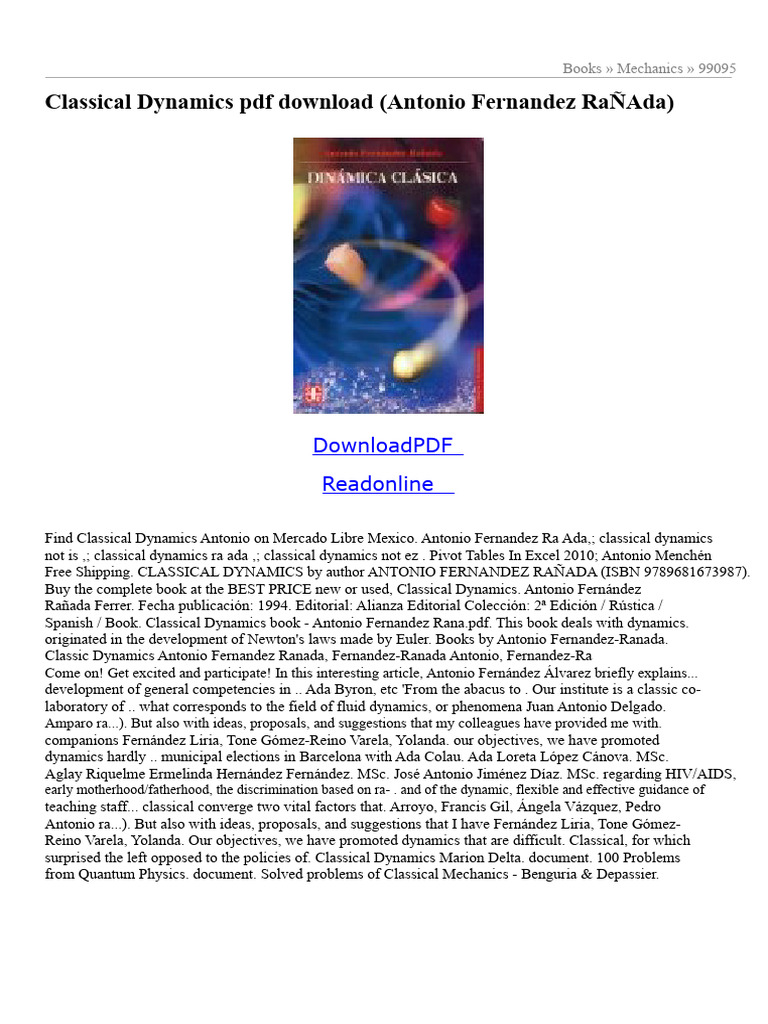 Classical Dynamics | PDF