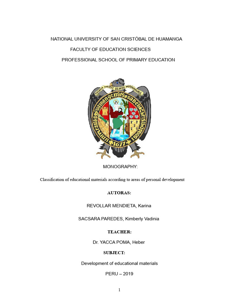 CLASSIFICATION OF EDUCATIONAL MATERIALS According To Curricular Areas ...