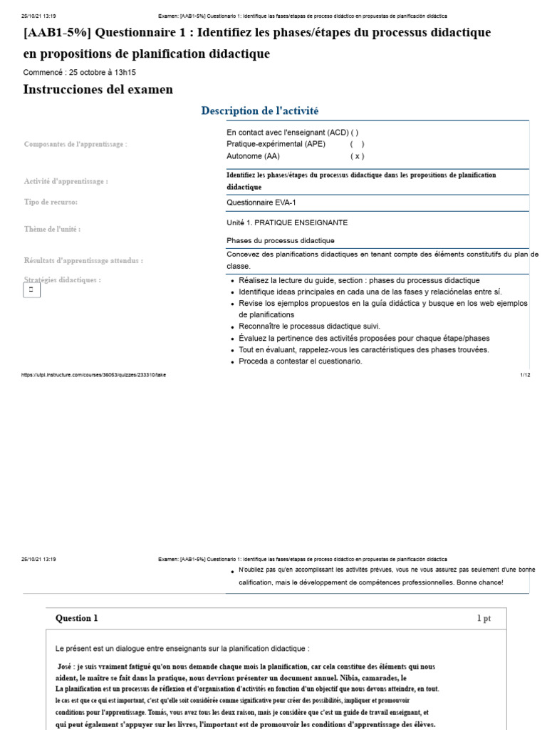 Phases du processus didactique en planification | PDF | Apprentissage ...