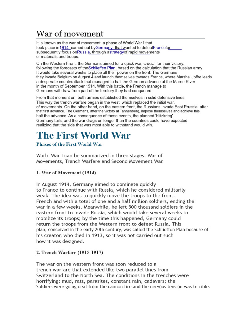 Movement War | PDF | Trench Warfare | Maneuver Warfare