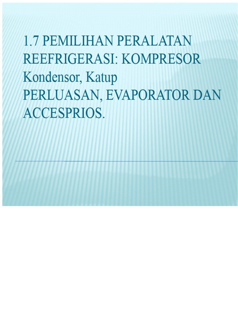 pemilihan peralatan untuk pendinginan | PDF