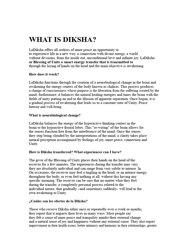What is Diksha? | PDF | Mind | Feeling