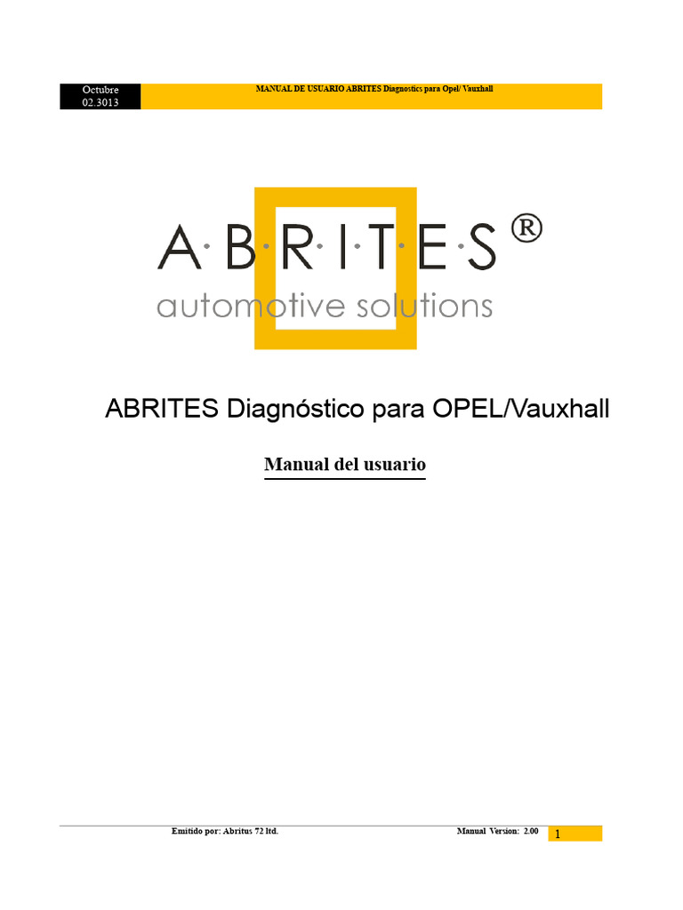Manual de Usuario Abrites Commander para Opel | PDF | Tecnologías ...