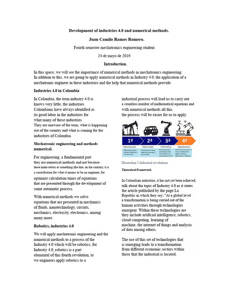 Industries 4.0, Mechatronics Engineering, and Numerical Methods | PDF ...