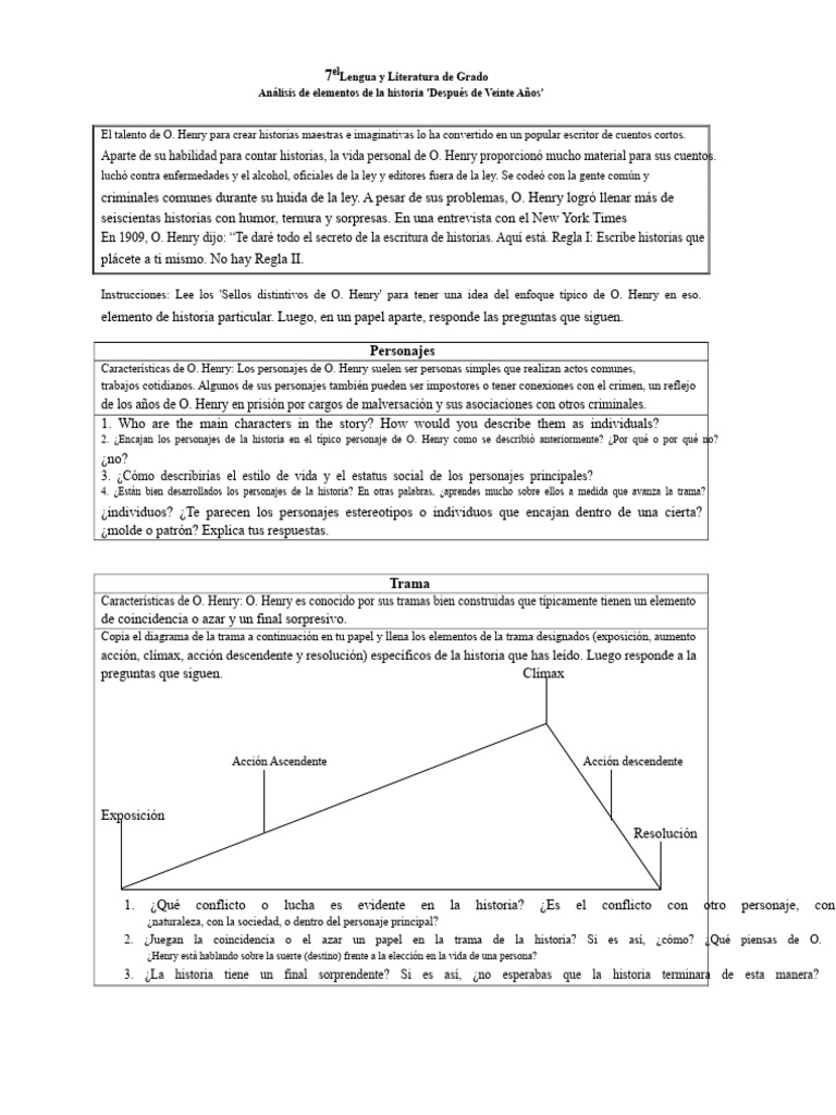 Análisis de Elementos de La Historia de O. Henry | PDF | O. Henry