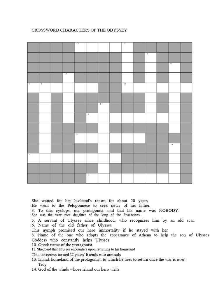 Crossword Odyssey Characters | PDF