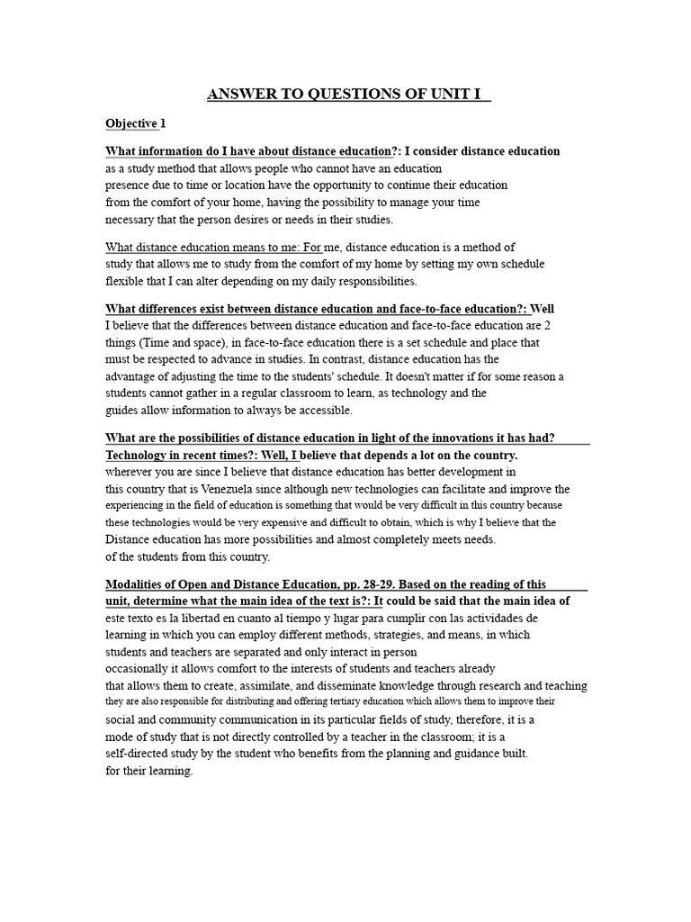 Distance Education Insights and UNA Overview | PDF | Distance Education ...