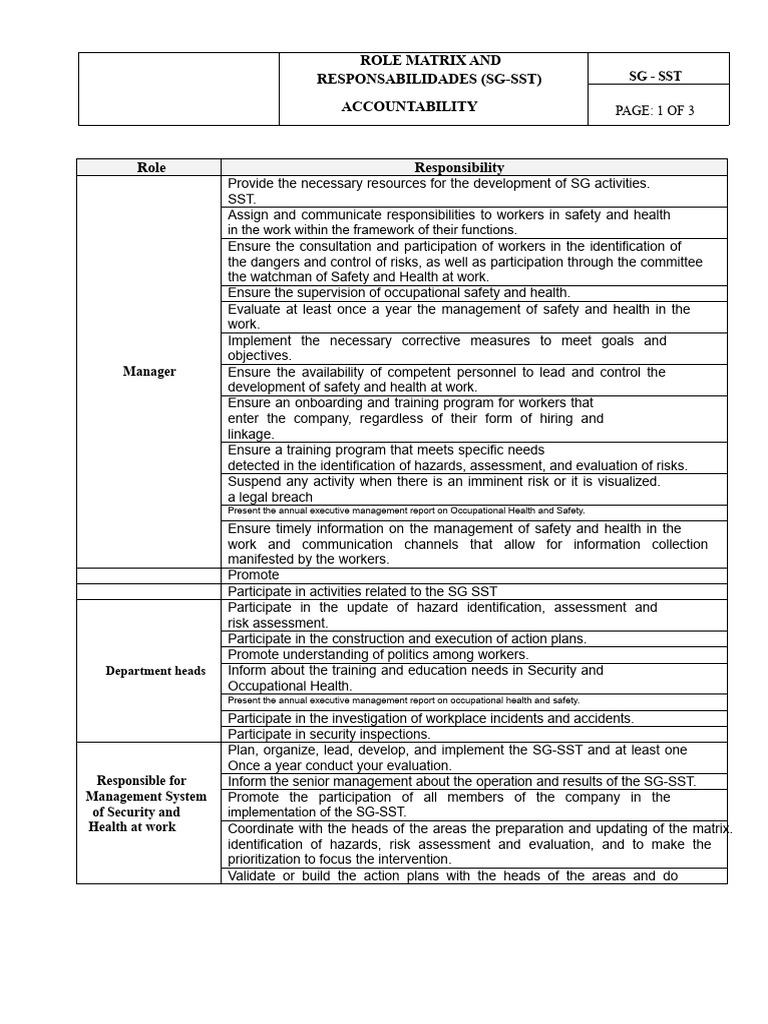 Role - and - Responsibility - Matrix Accountability | PDF ...