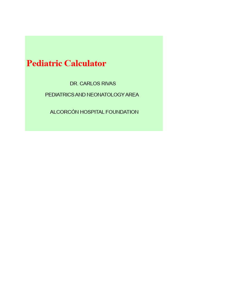 Pediatric Calculator | PDF | Drugs | Clinical Medicine