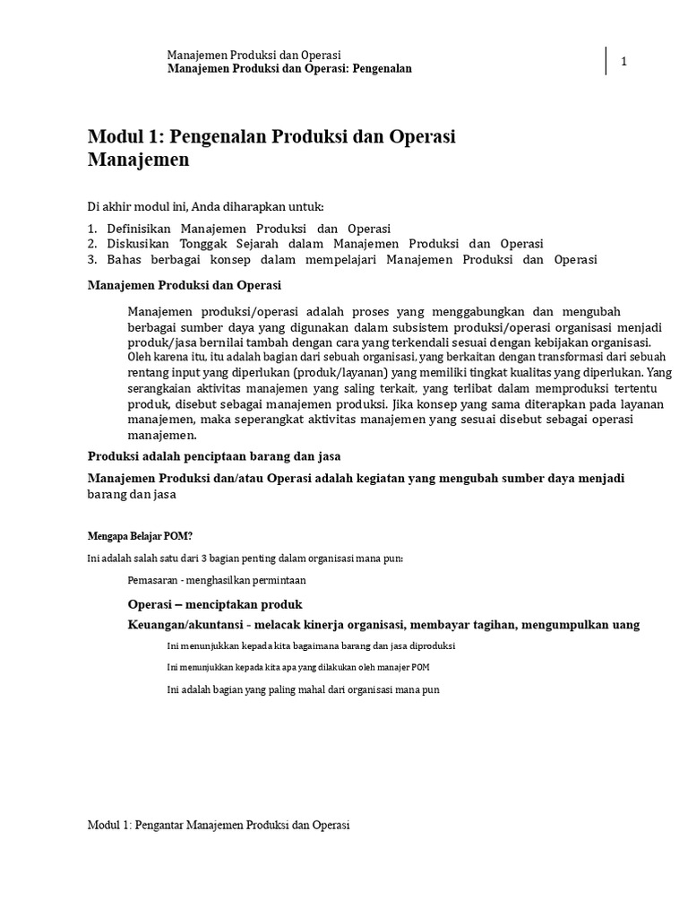 Pengenalan Manajemen Produksi dan Operasi | PDF