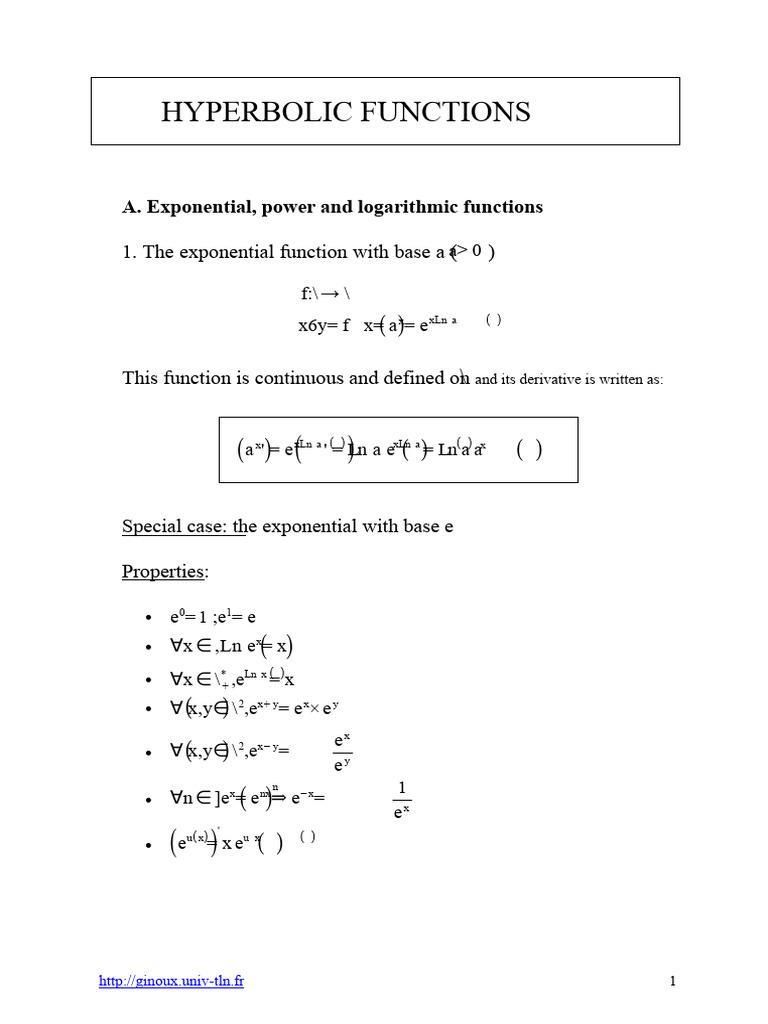 Chapter 4 Hyperbolic Functions | PDF | Trigonometric Functions | Number ...