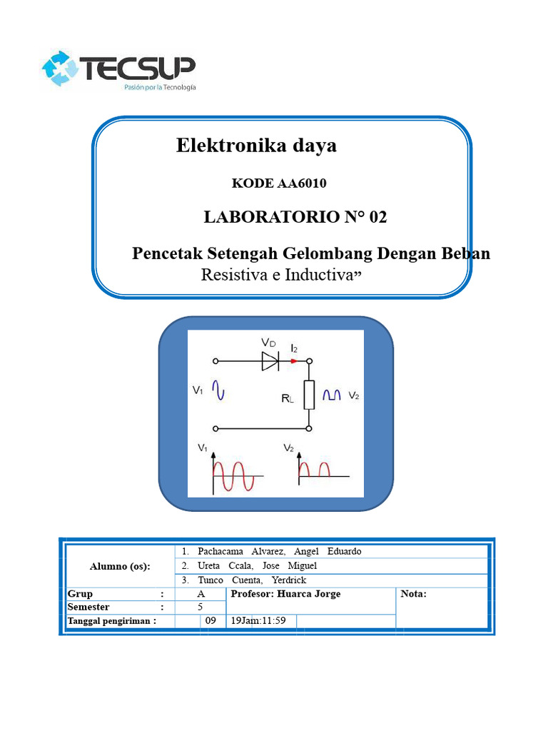 Lab02 - Penyearah Gelombang Setengah | PDF