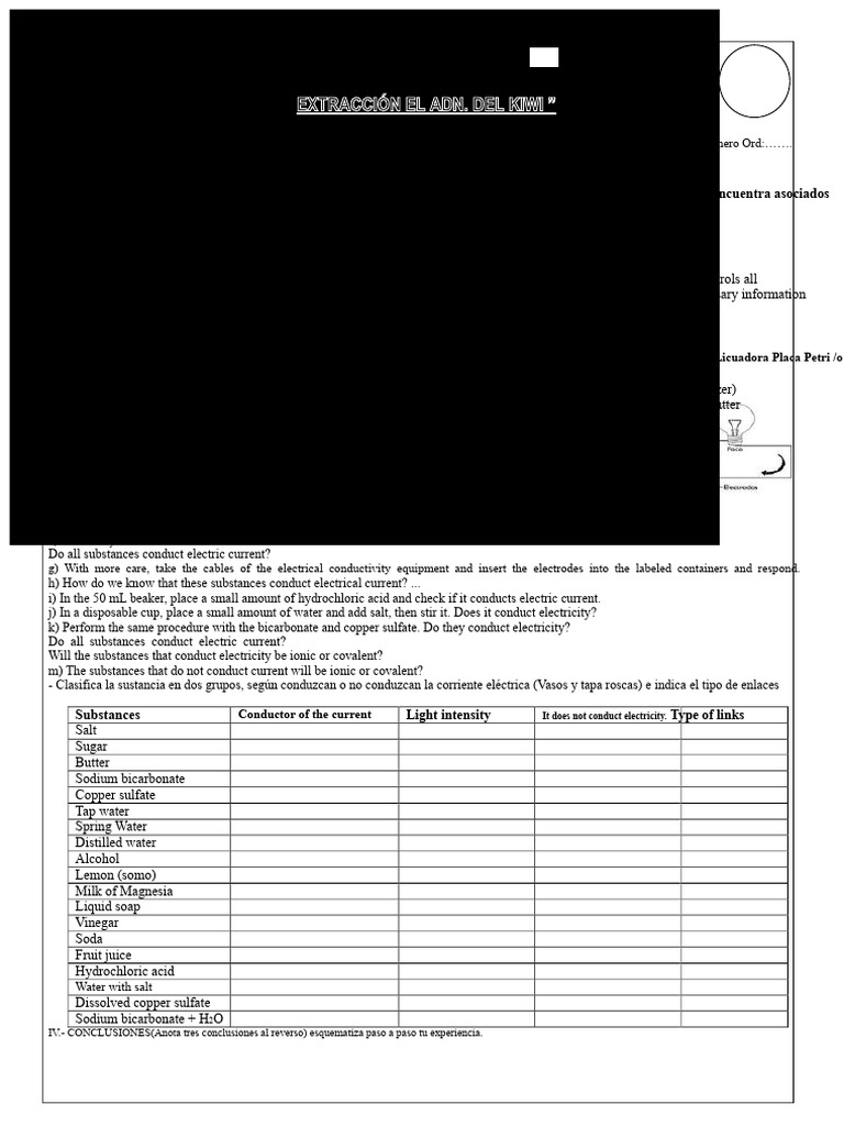 Extraction of DNA From Kiwi | PDF | Dna | Sodium Bicarbonate