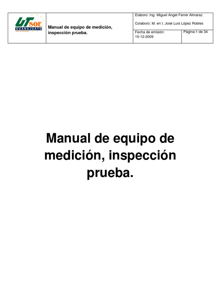 Manual - Mediciones - Inspecciòn y Prueba | PDF | Herramientas | Longitud