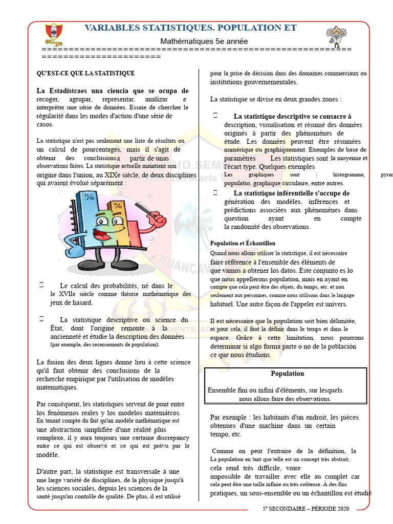 Statistiques : Population et Échantillons | PDF | Statistiques ...