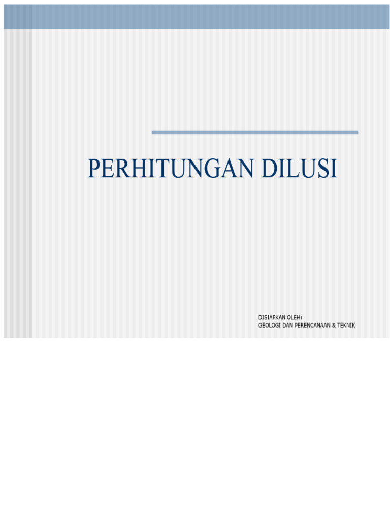 Perhitungan Dilusi | PDF