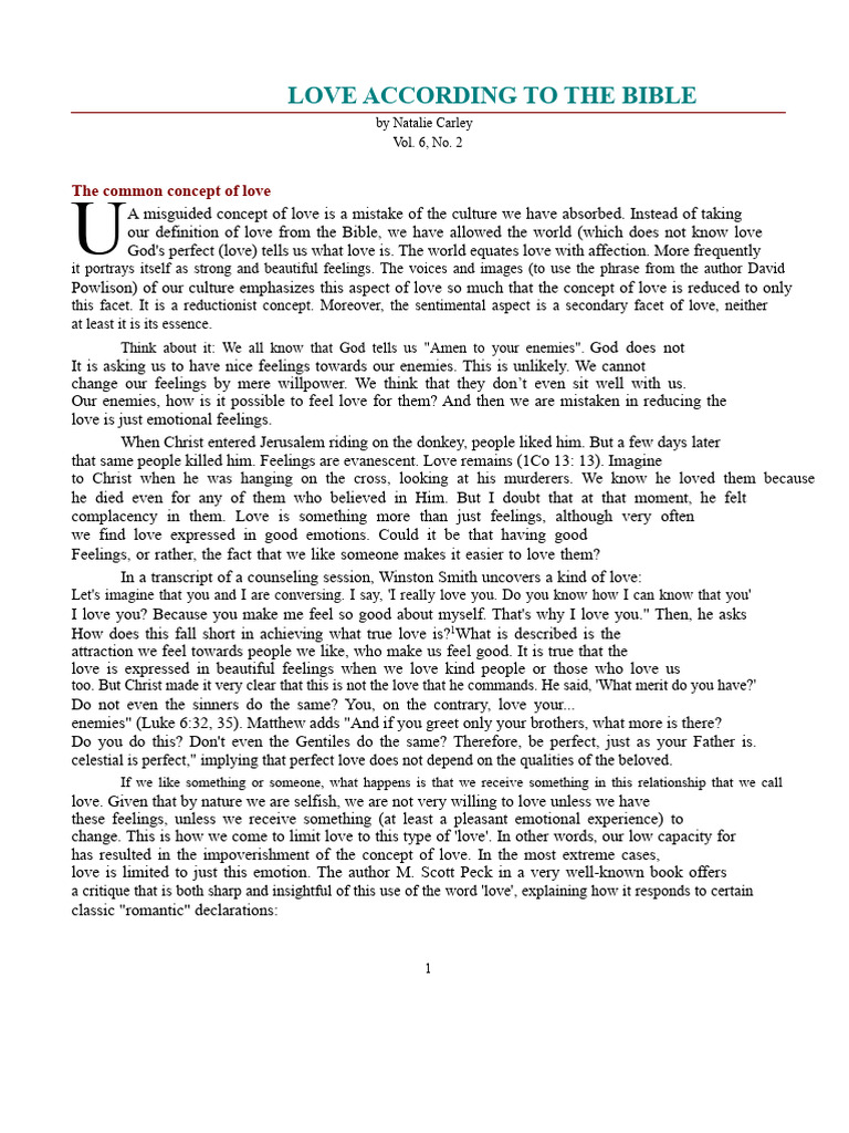 Biblical Definition of Love Explained | PDF | Love | Jesus