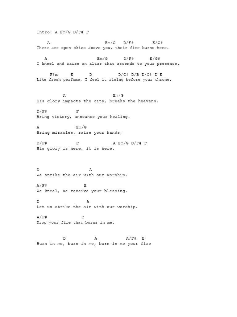 Chords Burn in Me Kerwin Marquez | PDF