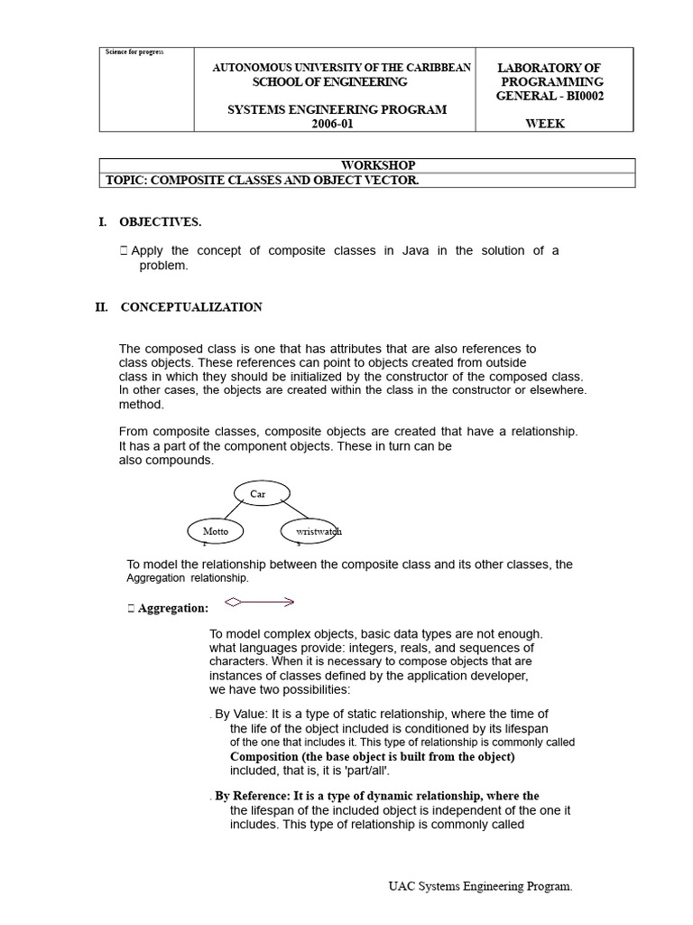 Composite Classes and Vectors | PDF | Class (Computer Programming ...