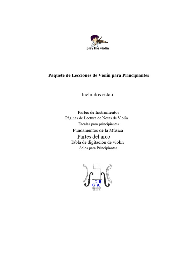 Paquete de Lecciones de Violín para Principiantes | PDF