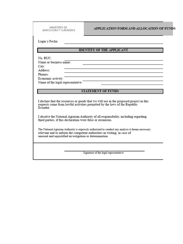 Fund Application and Allocation Form | PDF