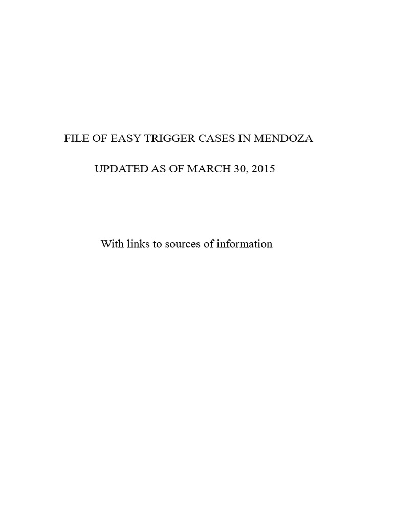 File of Easy Trigger Cases in Mendoza | PDF | Police | Prosecutor
