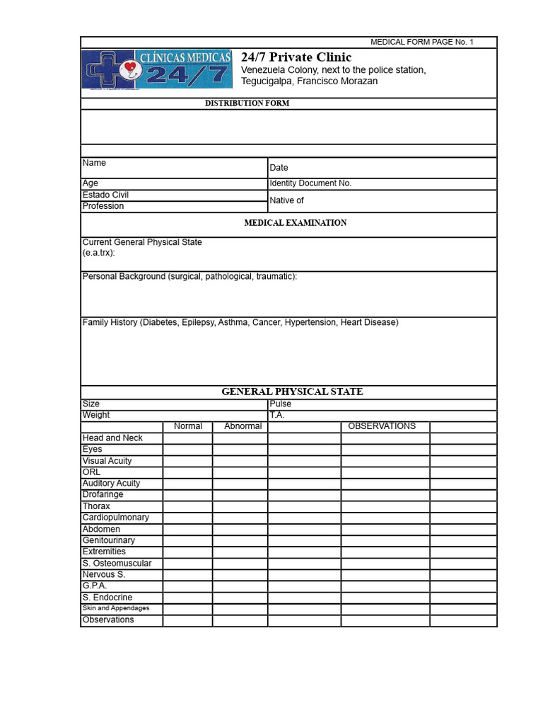 Physical Examination Clinic | PDF