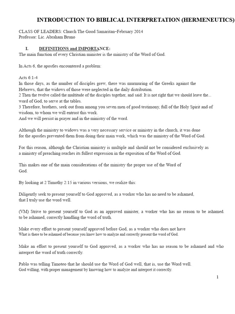 Understanding Biblical Hermeneutics | PDF | Bible | Exegesis