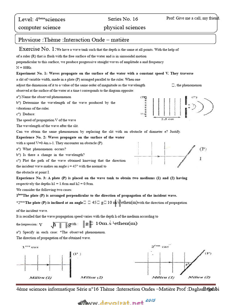 Wave-Matter Interaction Experiments | PDF | Wavelength | Waves