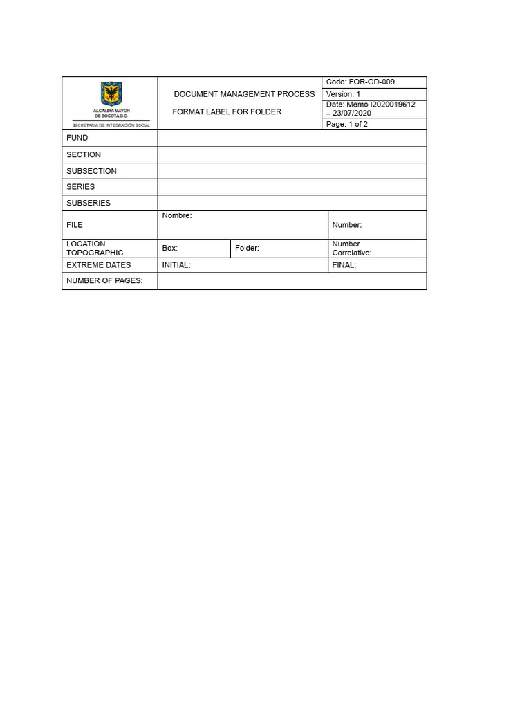 Folder label format | PDF