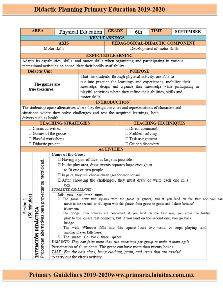September - 6th Grade Physical Education (2019-2020) | PDF | Physical ...