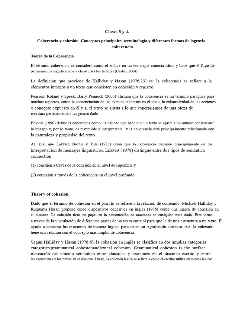 Teoría de La Cohesión | PDF | Oración (Lingüística) | Plantas