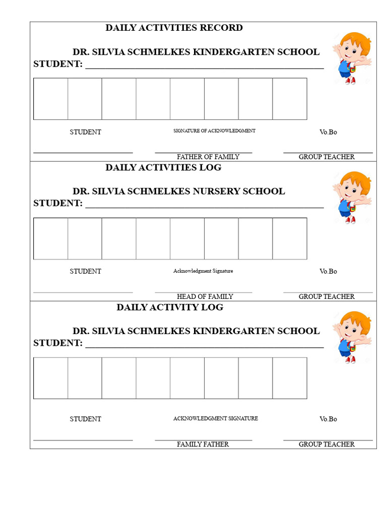 Daily Activities Log | PDF