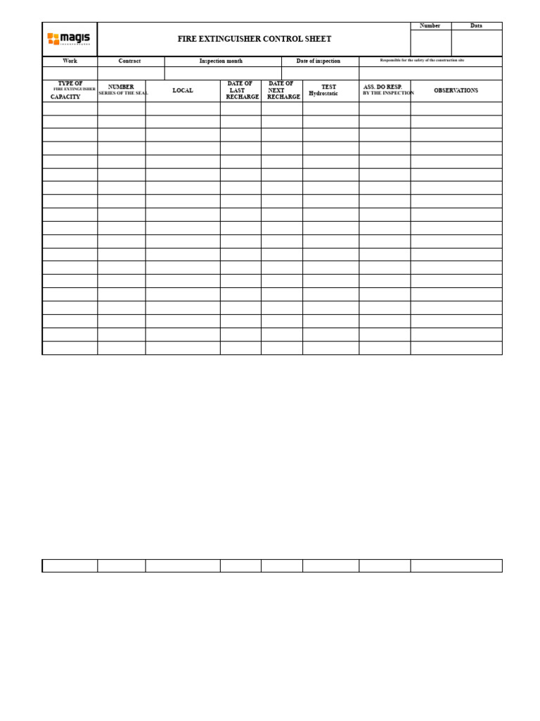 Fire Extinguisher Inspection Form | PDF