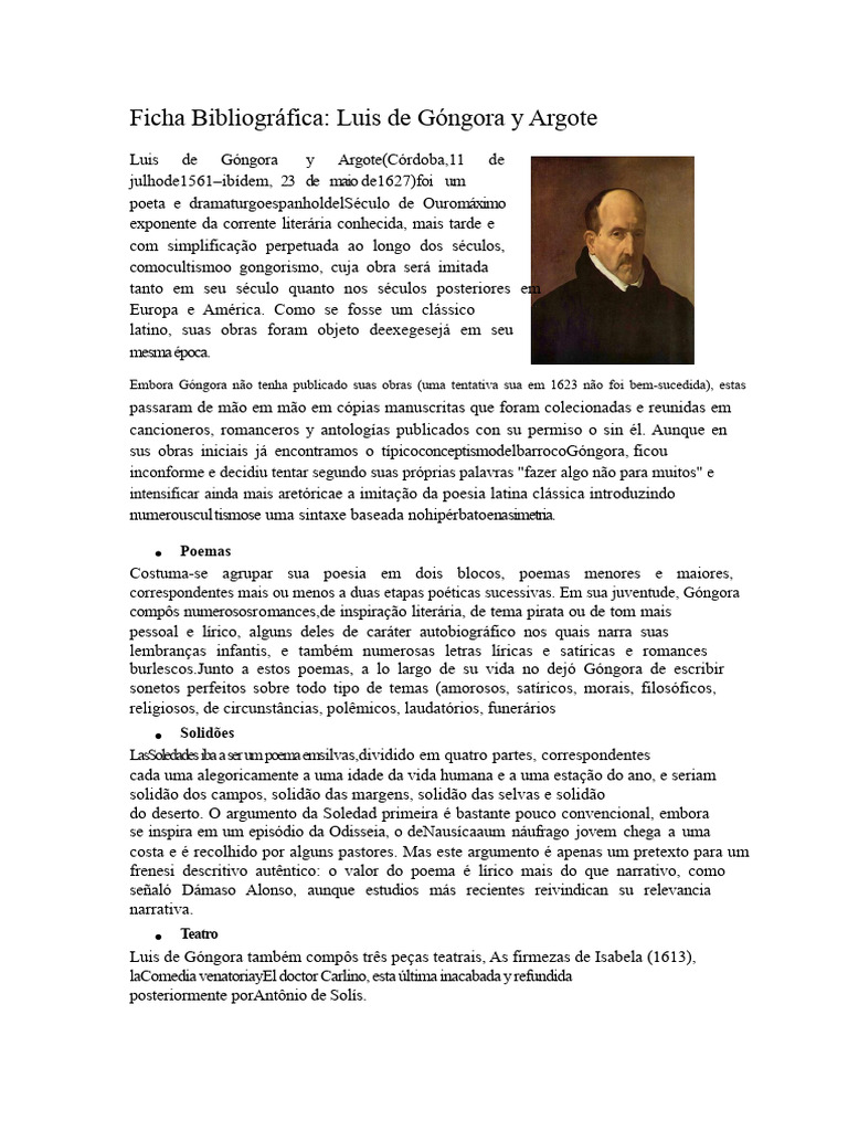 Luis de Góngora e Argote | PDF