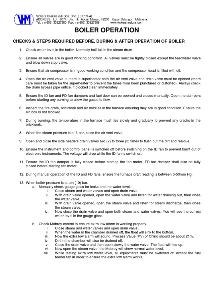 Comprehensive Guide to Boiler Operation Checks, Daily Tasks, Weekly ...